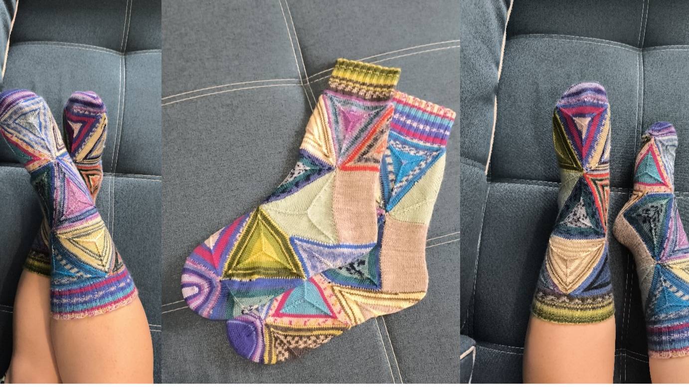 Носки "Калейдоскоп" Март Конкурс "Носки НЕ перфекциониста" СП Носочная коробочка 2025