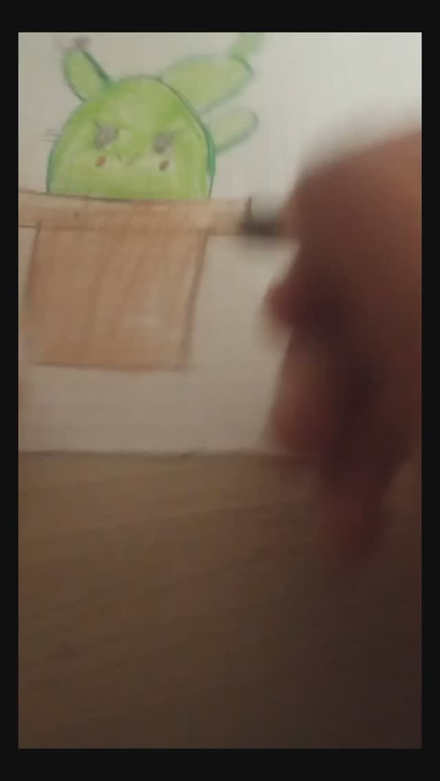 Туториал как нарисовать кактус в горшке🍡💗