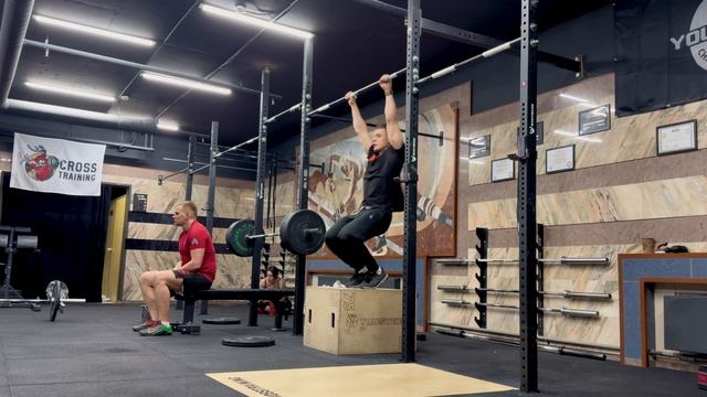 Киппинг на турнике, стоя на коробке+поднос таза к турнику на прямых руках|Box assisted Hips to bar