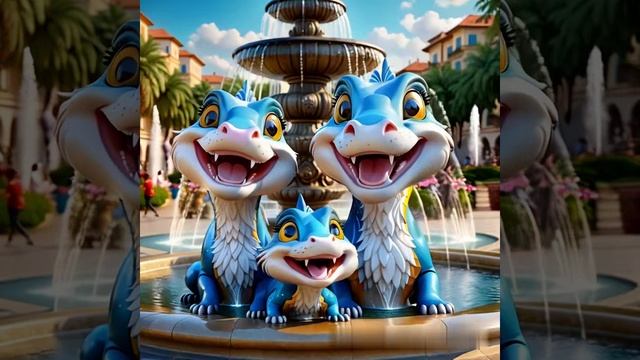 Драконы у фонтана