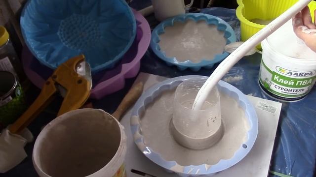 Большие гипсовые цветы для сада (часть 1) ХоббиМаркет