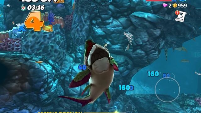 Hungry Shark World. Уничтожаем 100 мин. Часть 1
