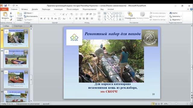 Семинар в г.Уфе 03.04.2025 Питание в  водном походе. Ремнабор