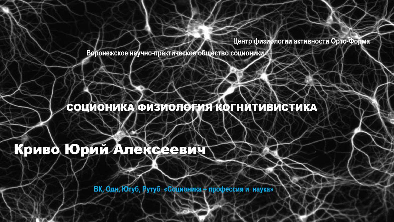 Соционика. Физиология. Когнитивистика.