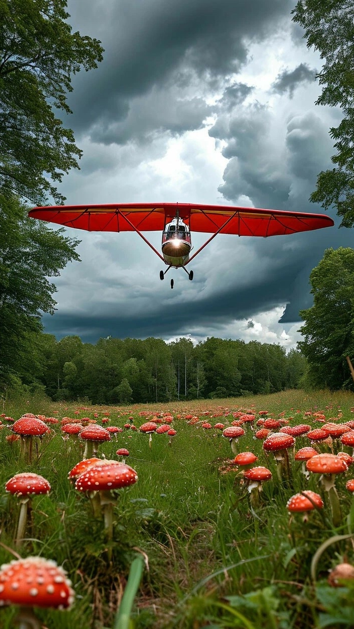 Волшебные полеты в лес за грибами. Взлет и приземление