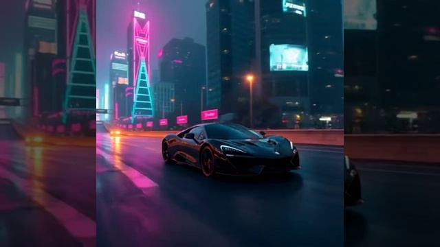 Машина ночью на трассе.