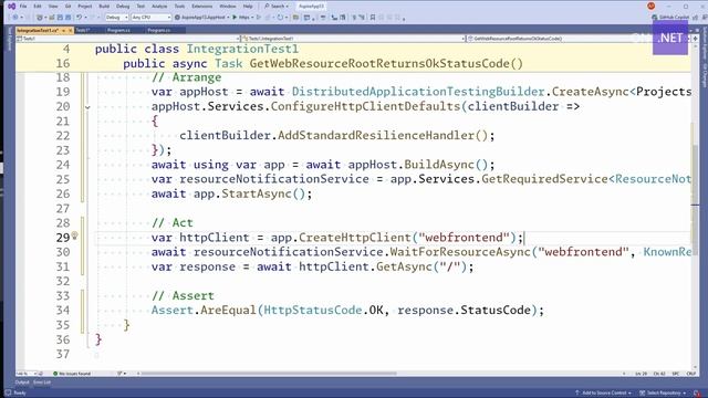 Полное интеграционное тестирование с .NET Aspire