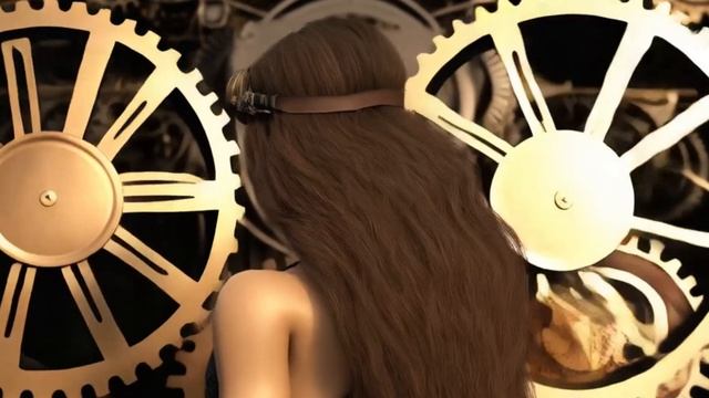 Retrofuturism 2250. Steampunk girl