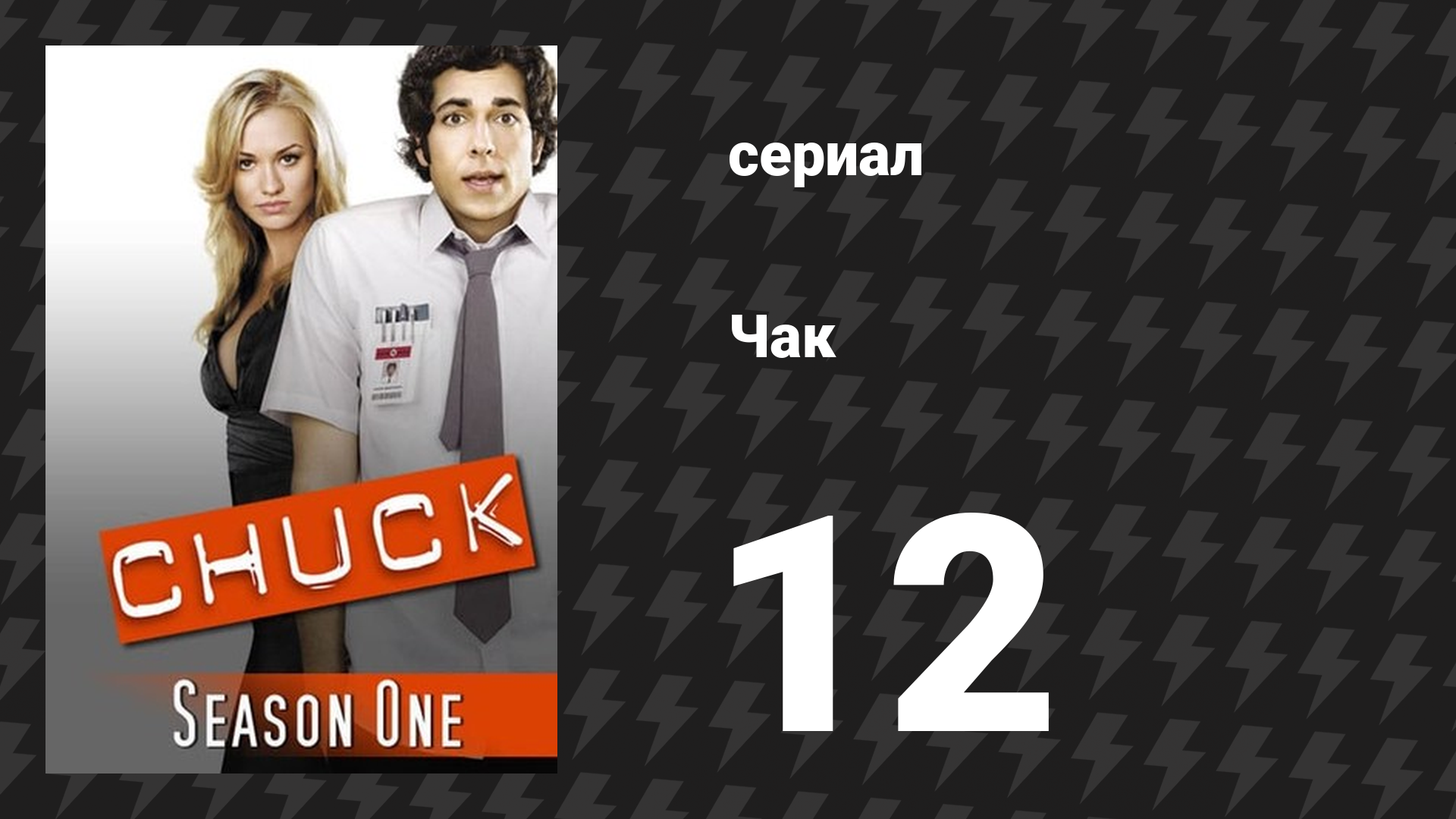Чак 1 сезон 12 серия «Чак против Любовного приключения» (сериал, 2007)
