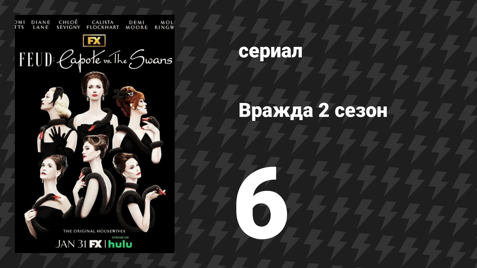 Вражда: Капоте против лебедей 6 серия «Шляпы, перчатки и эффектные мужчины» (сериал, 2017)