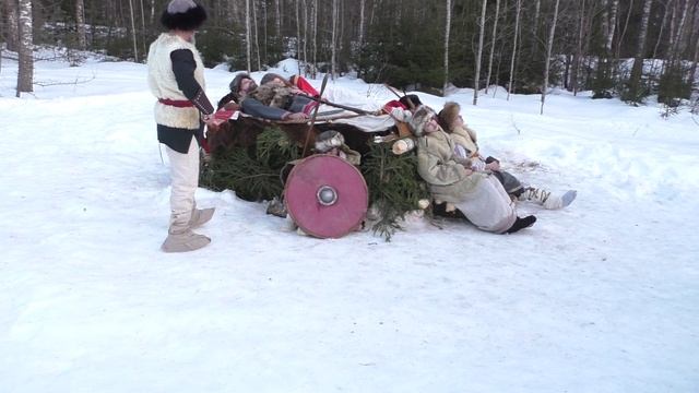 Зажжение погребальной крады, кадры со съёмок фильма.