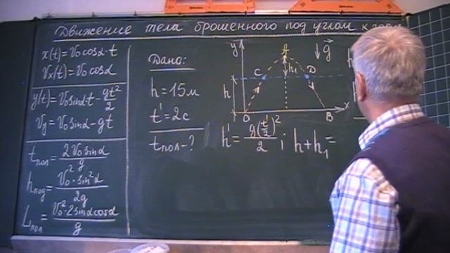 Время полёта тела