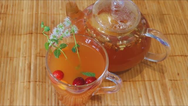 Чай с шиповником, клюквой и облепихой