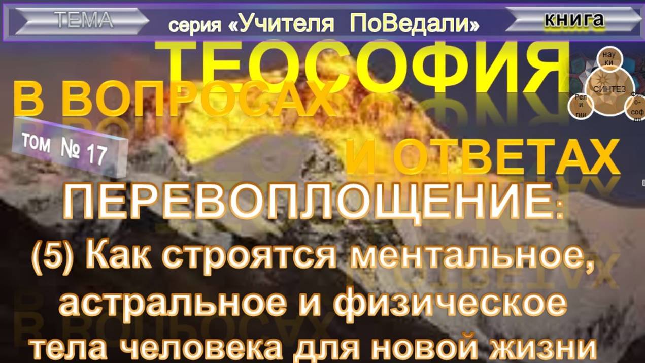 (15) ПЕРЕВОПЛОЩЕНИЕ - КАК СТРОЯТСЯ ТОНКИЕ И ФИЗИЧЕСКОЕ ТЕЛА ЧЕЛОВЕКА- ТеоСофия в вопросах и ответах
