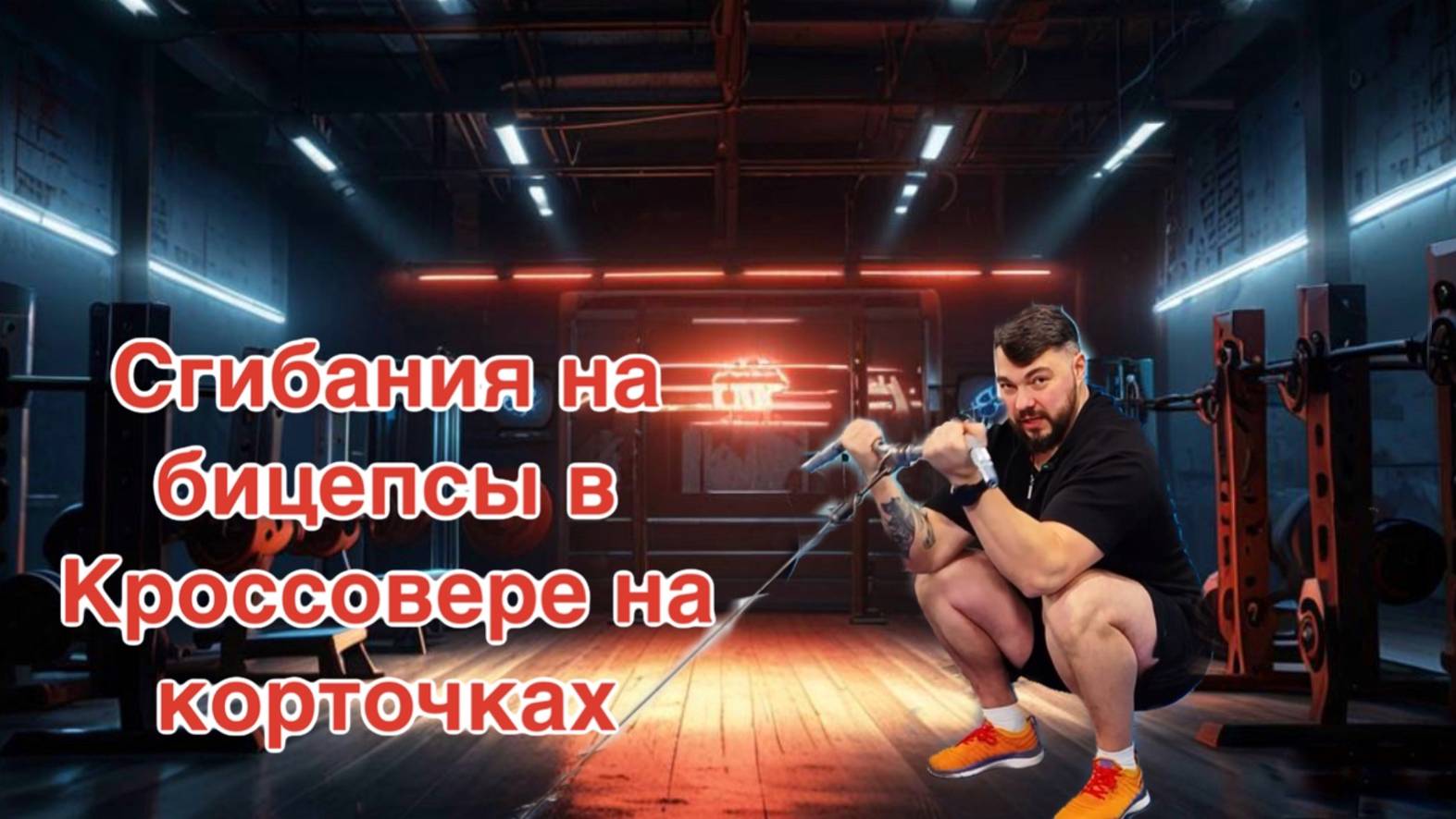 Крутое упражнение на бицепсы
Кроссовер: Сгибания рук с нижнего блока на корточках