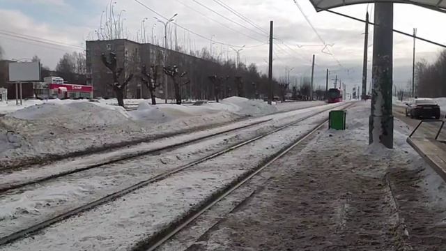 Трамваи города Ижевска. Зимой.