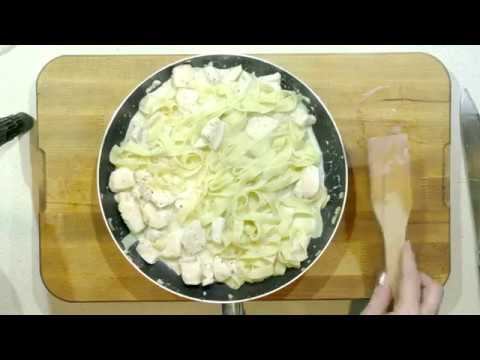 Спагетти карбонара с курицей