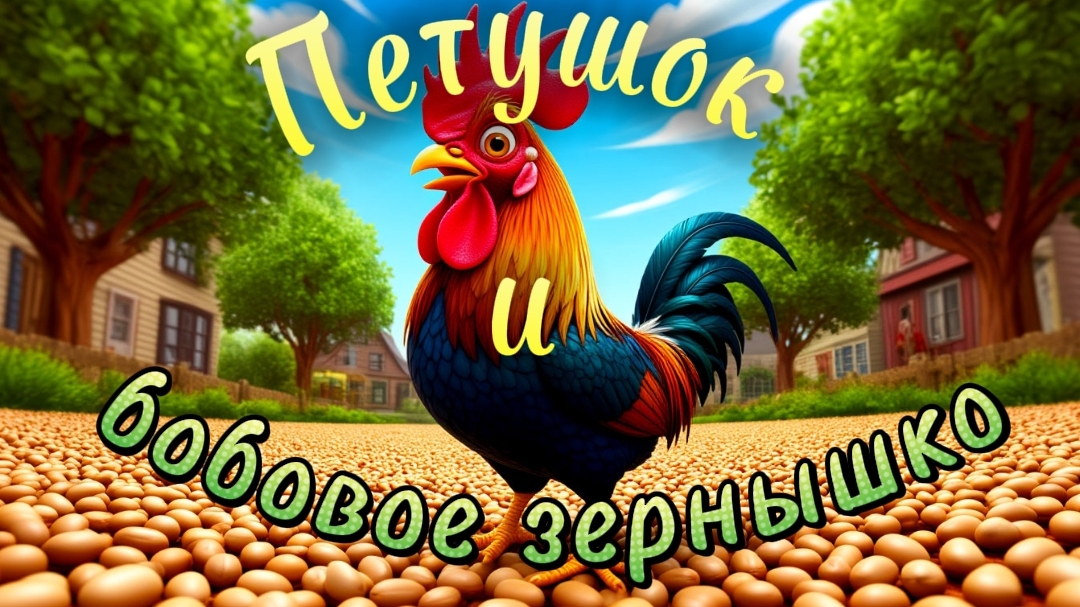 Петушок и бобовое зернышко.Русская народная сказка,сказка на ночь, сказки для детей.