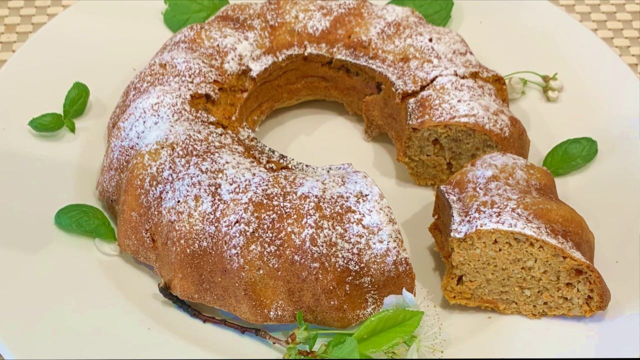 Морковный ПП кекс с апельсином, имбирем и грецким орехом