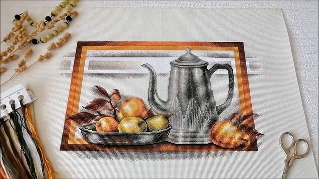 Натюрморт с грушами - готовая вышивка. Впечатления, фото