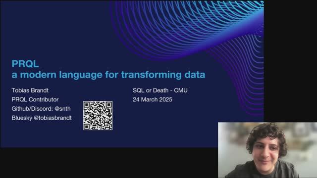 SQL25-06 PRQL_ Pipelined Relational Query Language (Tobias Brandt)