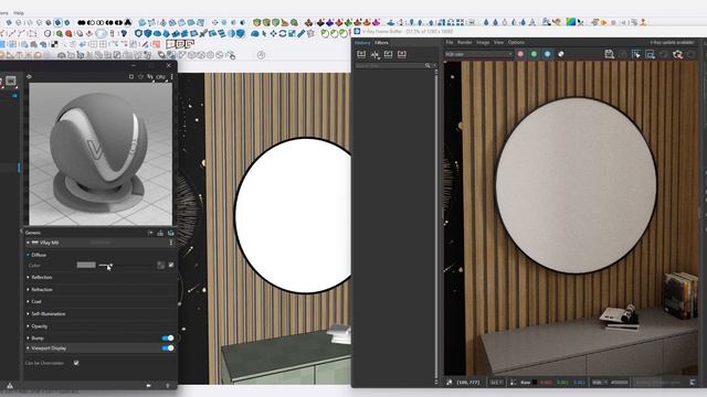Настройка материала зеркала в V-Ray 7 для SketchUp
