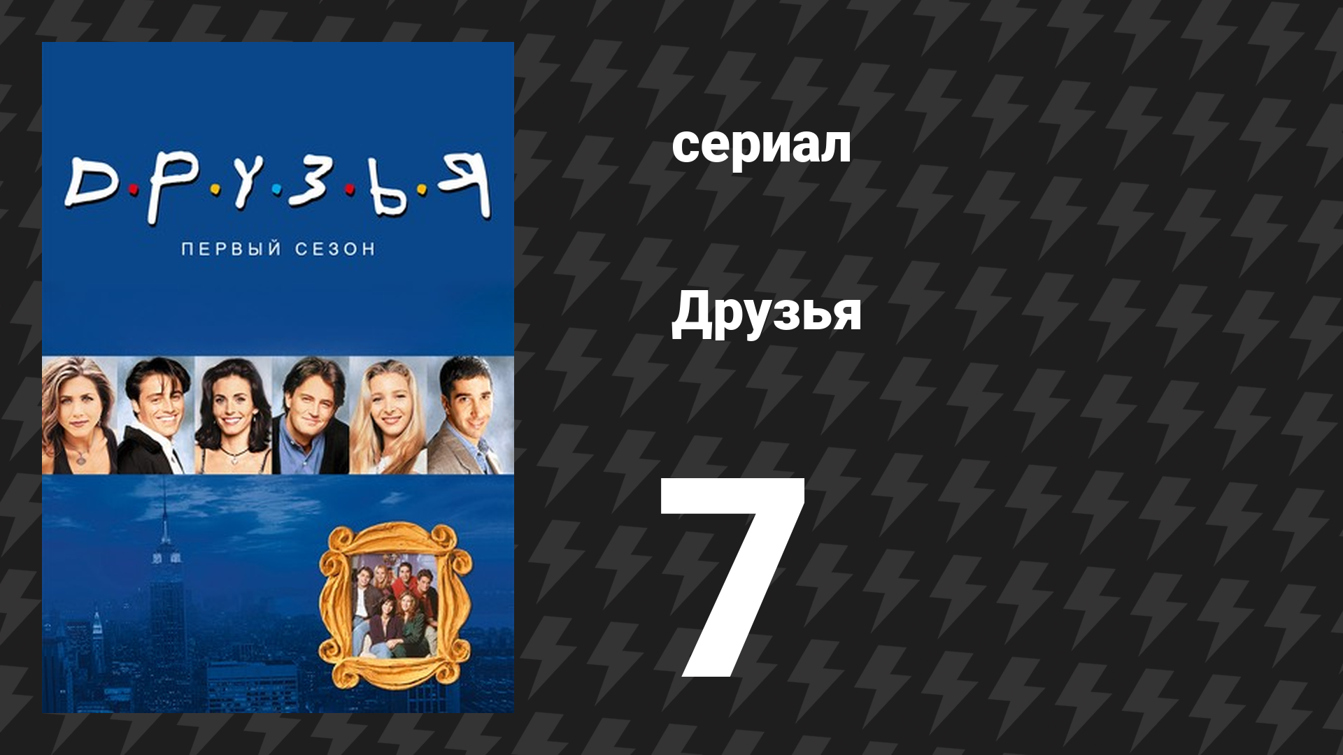 Друзья 1 сезон 7 серия «Эпизод, в котором отключается свет» (сериал, 1994)
