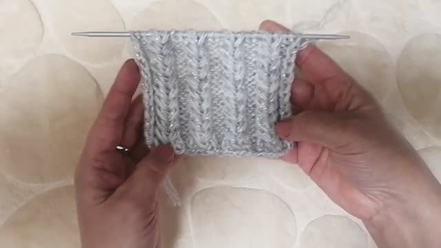 Узор спицами два ряда. Колоски объёмные