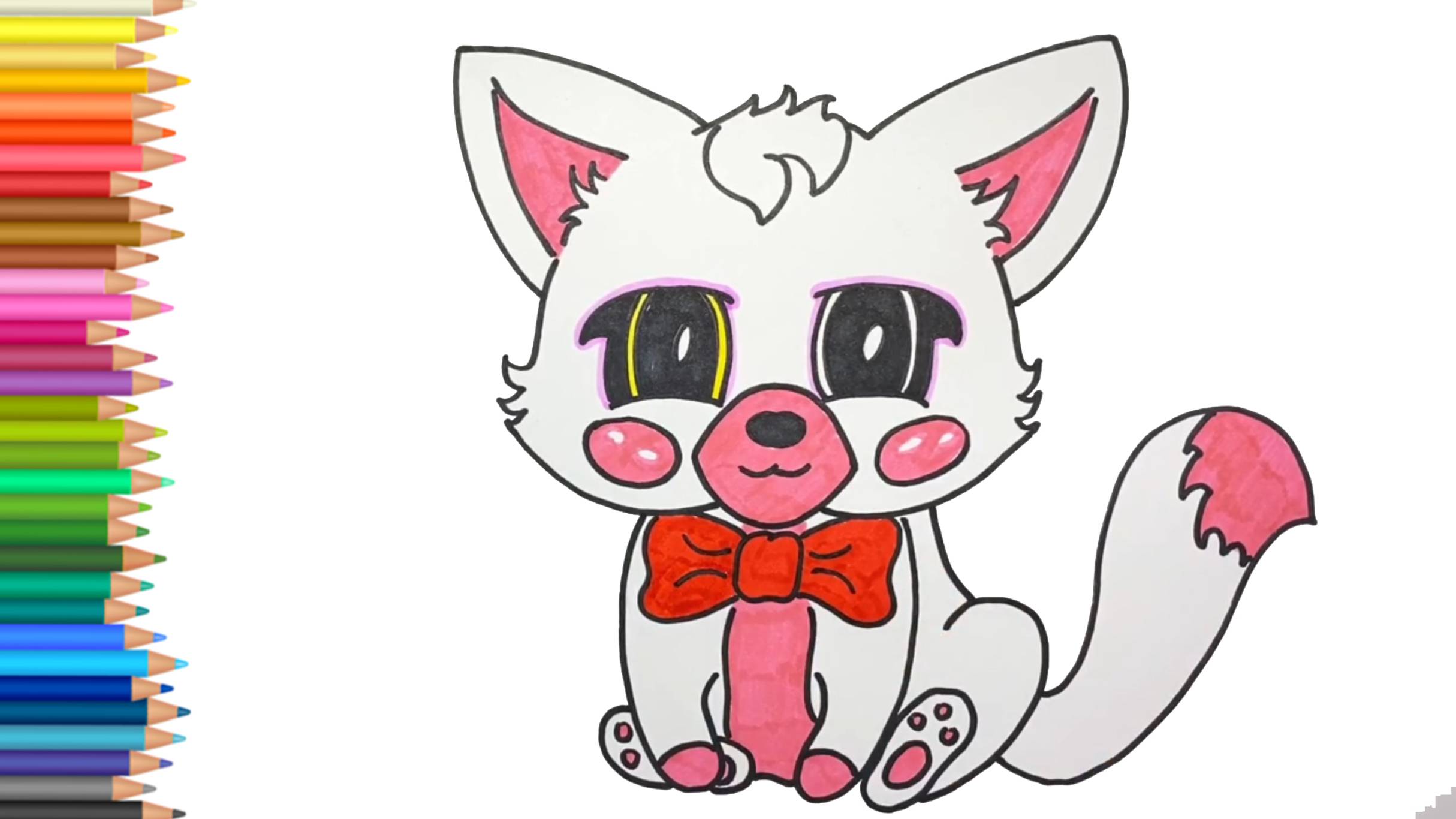 Как нарисовать Милашку Мангл из игры ФНаФ 🌸