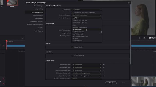 Цветокоррекция Nikon N-RAW с помощью N-Log в DaVinci Resolve