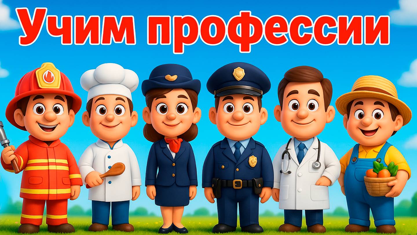 🎶 Учим профессии с песенками 👩🚒👮♀️👩🍳 | Музыкальный мультик для детей | Развивающий мультик