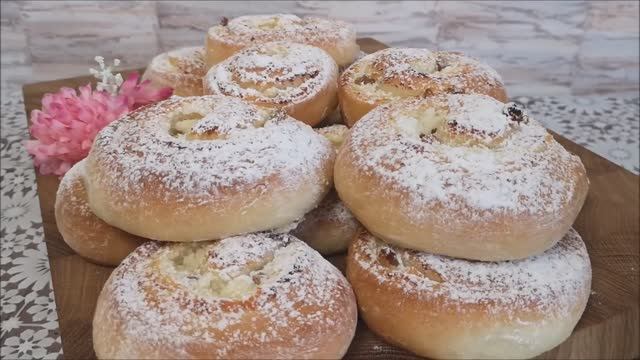 Булочки с творогом и изюмом БЕЗ ЯИЦ, но с МЁДОМ. Воздушная домашняя выпечка с творогом