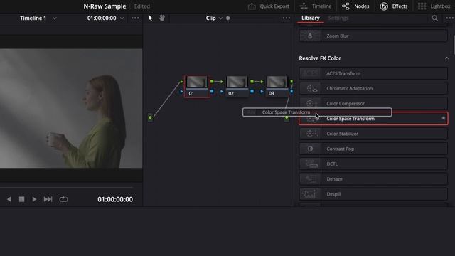 Как настроить цветопередачу Nikon N-RAW с помощью N-log в DaVinci Resolve