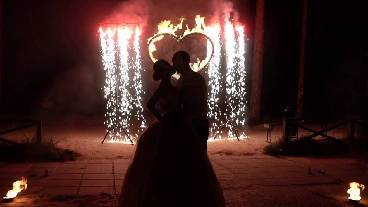 Комбинированный фейерверк на  свадьбу