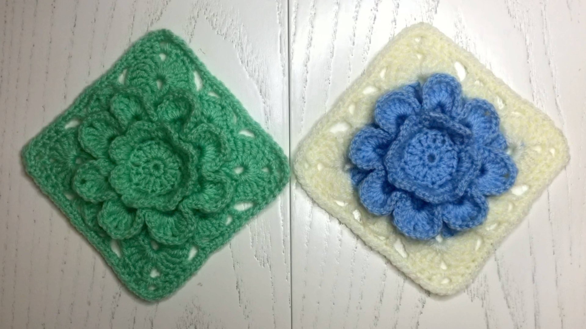 "Цветочная Грация" | Квадратный мотив с красивым объёмным цветком крючком | МК для вдохновения