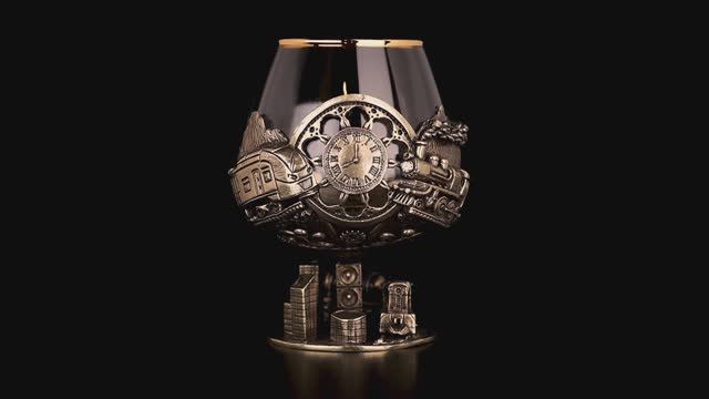 Бокал для коньяка Железнодорожный (Латунь, стекло)