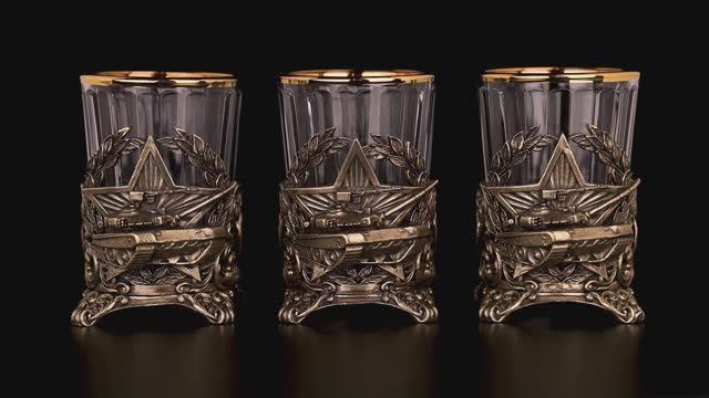 Стопки Танк (Латунь, стекло)