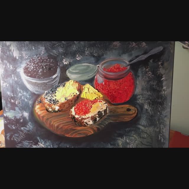 Картина масло : икра. Обрела свой дом в Италии. Холст на подрамнике, Под заказ.
 50 cм x 40 см