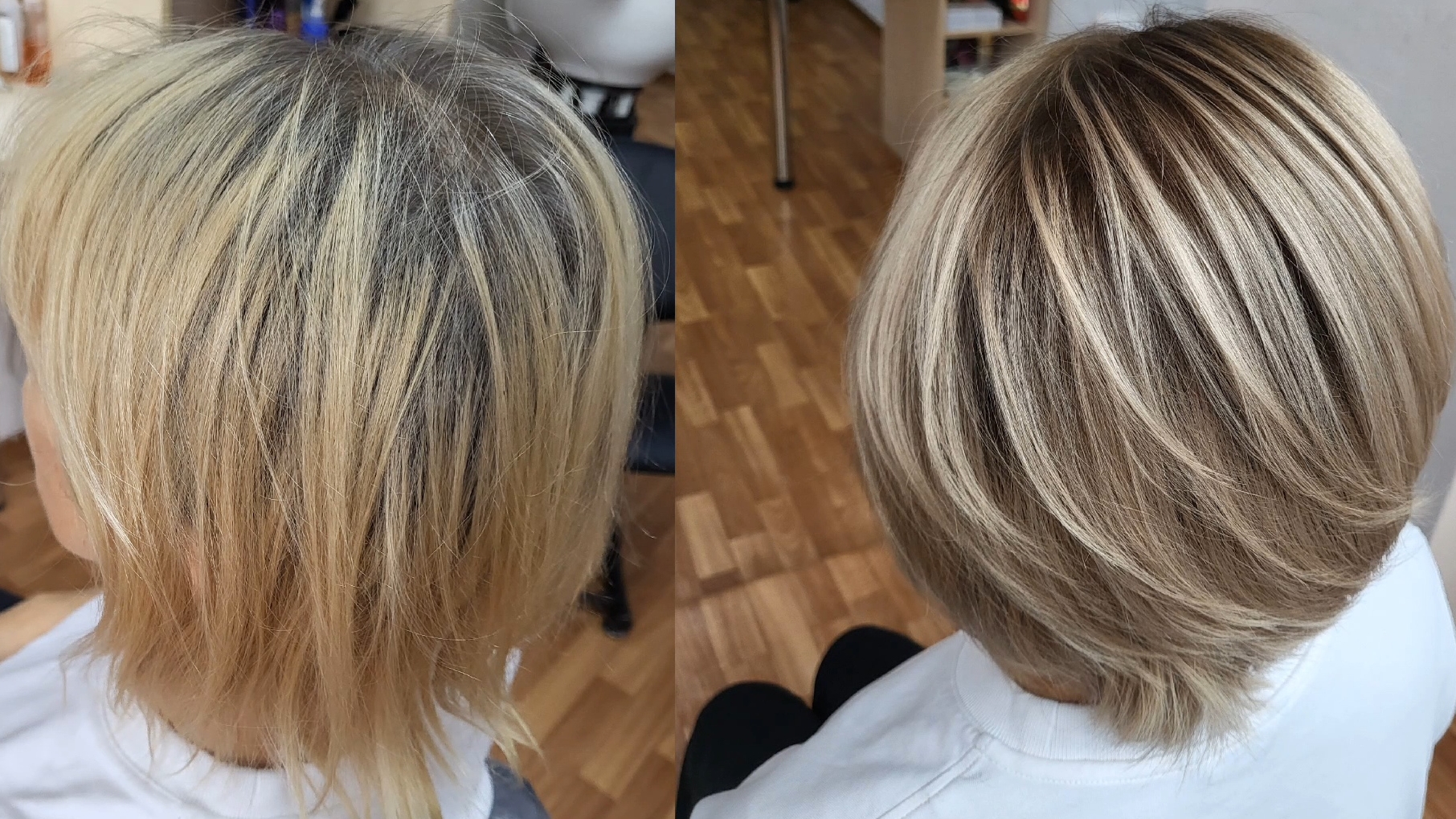 Стрижка💇♀️+ окрашивание седых волос. Растяжка цвета. Быстрое окрашивание- довольный клиент😉