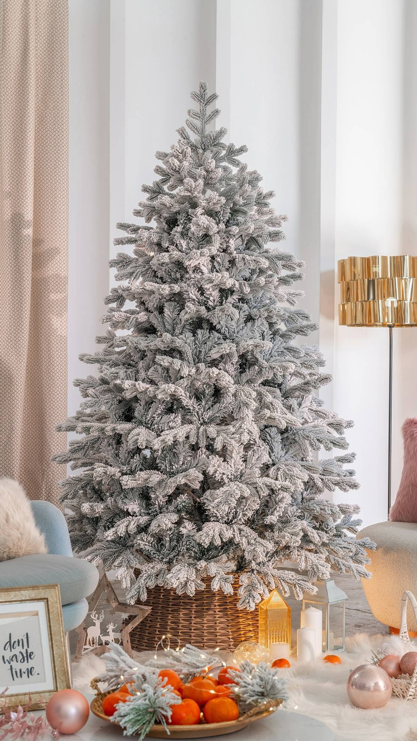 Искусственная елка Аляска заснеженная 120-150-180-210-240-270-300 см., Литая хвоя+ПВХ, ЕлкиТорг