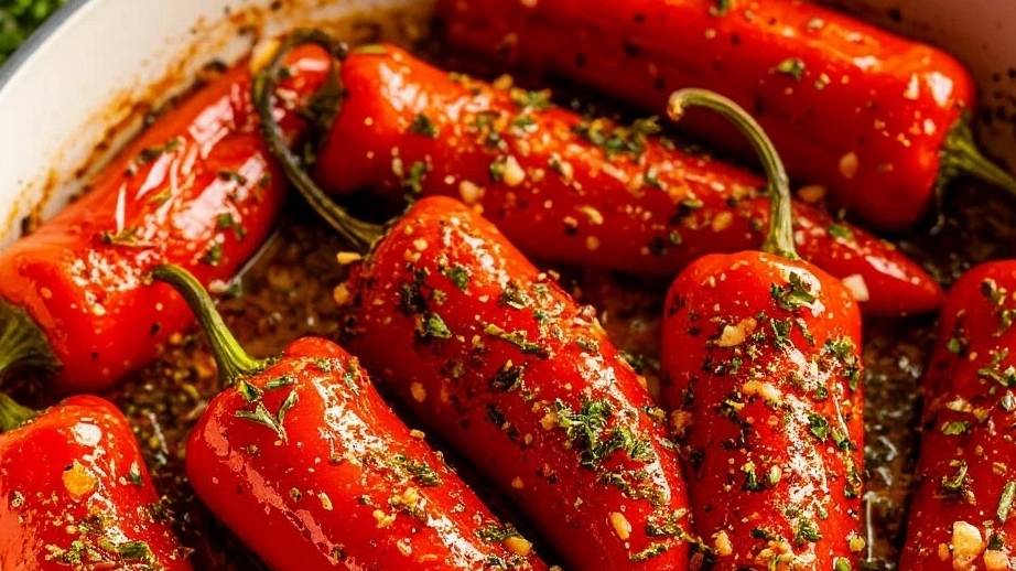 Закуска из запечённого болгарского перца.