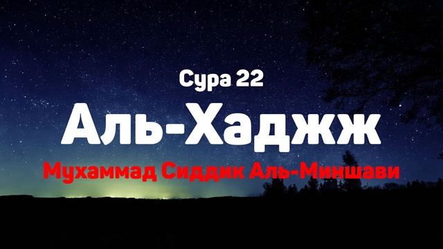 Сура 22 Аль-Хаджж - Мухаммад Сиддик Аль-Миншави