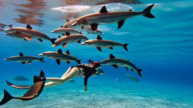 Плавание с дельфинами на Маврикии