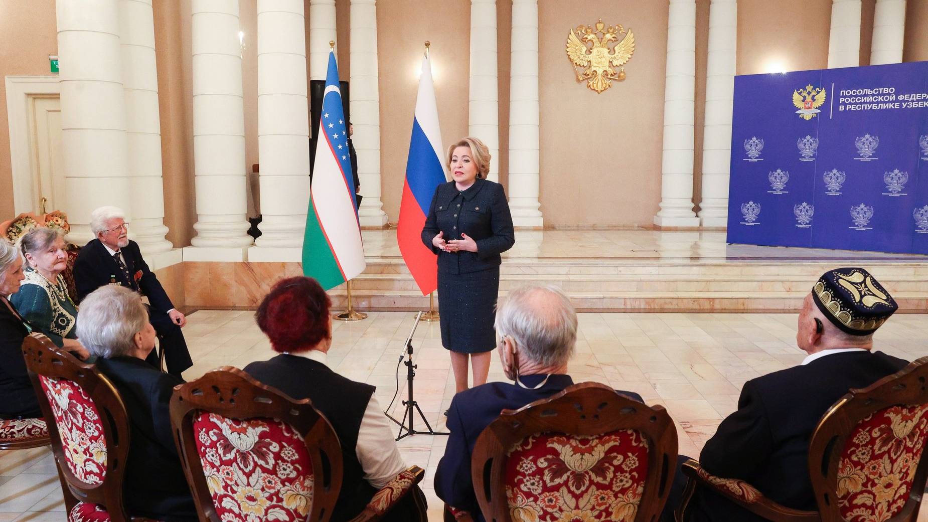 В преддверии Дня Победы Валентина Матвиенко встретилась в Ташкенте с ветеранами ВОВ и блокадниками