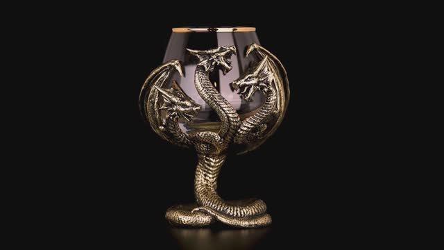 Бокал для коньяка Змей Горыныч (Латунь, стекло)