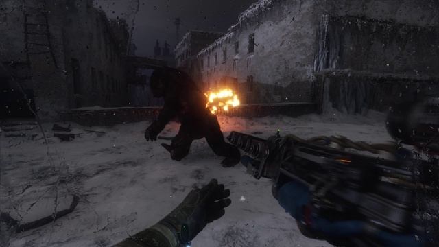 Metro  Exodus Гигант на крыше против рельсы
