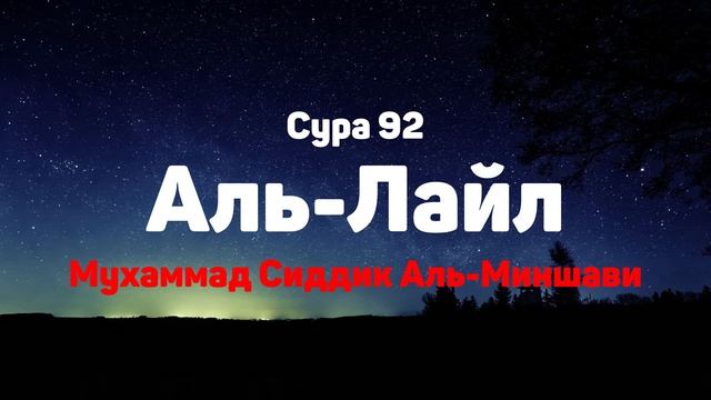 Сура 92 Аль-Лайл - Мухаммад Сиддик Аль-Миншави