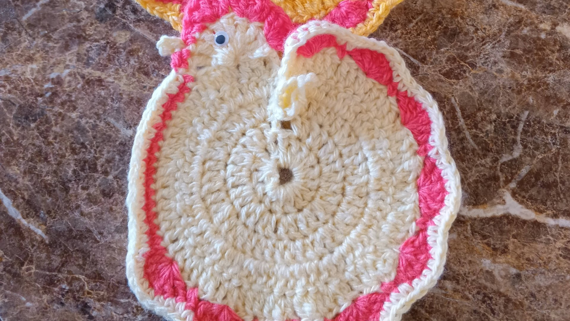 Прихватка Курочка крючком часть 4
