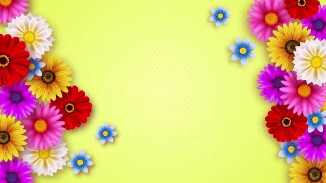 Цветочная анимация с рамкой