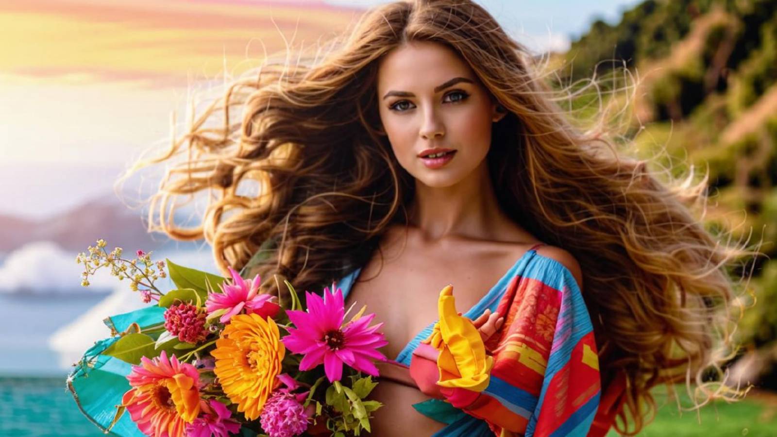 В поле яркие цветы - знак любви и красоты, символ жизни бесконечной, их, конечно, видишь ты...